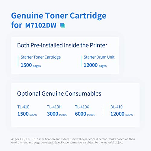 Pantum Laser Printer All in One Laser Printer Scanner Copier, Black White Printer Wirelessly Printer at 35PPM, M7102DW(V4T56A)