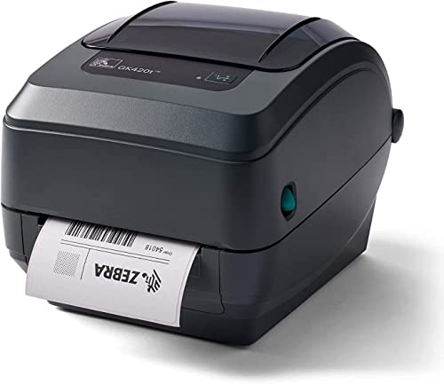 ZEBRA GK420T Thermal Transfer Desktop Monochrome Barcode Label Printer, Gray - USB, Serial and Ethernet Connectivity, 203 dpi, 4.25" Max Print Width, JTTANDS