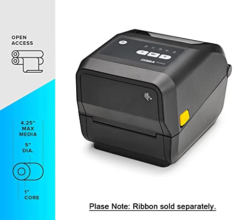 ZEBRA GK420T Thermal Transfer Desktop Monochrome Barcode Label Printer, Gray - USB, Serial and Ethernet Connectivity, 203 dpi, 4.25" Max Print Width, JTTANDS