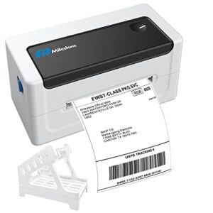 milestone shipping label printer ,4×6 desktop thermal label printer for shipping packages small business, compatible with usps,fedex,etsy, shopify,ebay,amazon, compatible windows and mac (white)