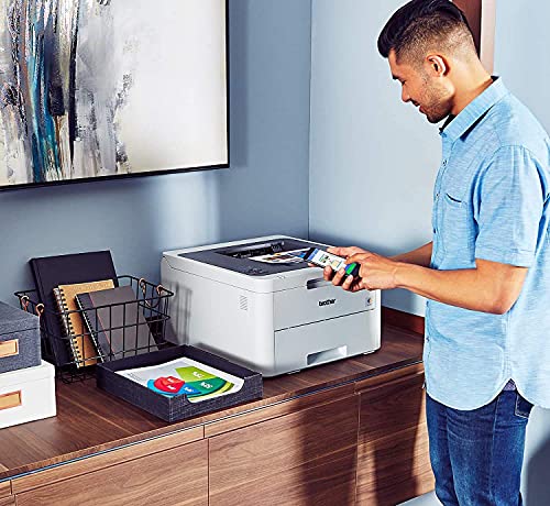 Brother L-3210CW Series Compact Digital Color Laser Printer I Wireless Connectivity | Mobile Printing I Up to 19 Pages/min I 250-sheet/tray Amazon Dash Replenishment Ready+ Printer Cable