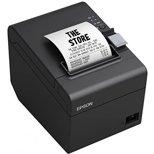 Epson TM-T20III Thermal POS Receipt Printer, Black - USB Type B, Parallel Interfaces and DK Port - Print Speeds Up to 250mm/sec, 203 dpi, Auto-Cutter, Monochrome, DAODYANG Printer_Cable