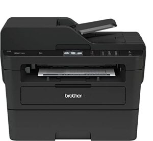 brother mfc l2750dw monochrome laser printer all-in-one with wireless, auto 2 sided printing, print scan copy, 2400 x 600 dpi, 36ppm, 250 sheet, compatible with alexa, bundle with jawfoal