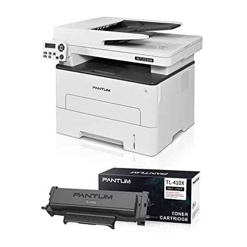 Pantum M7102DW Monochrome Wireless All-in-one ADF Multifunction Laser Printer, Auto Duplex, Copy＆Scan(W5G63B) with TL-410X