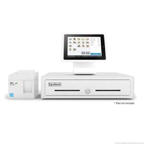 epsilont star micronics tsp143iii usb receipt printer, stand for 10.2” & 10.5” ipads cash drawer compatible with square