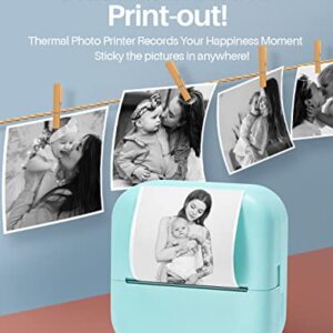 Phomemo Mini Sticker Printer- M02X Inkless Pocket Printer Blutooth Thermal Portable Sticker Maker Machine for Study, DIY Scrapbook, Photos, Green