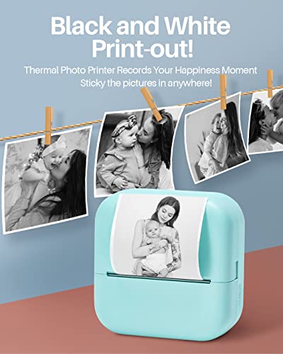 Phomemo Mini Sticker Printer- M02X Inkless Pocket Printer Blutooth Thermal Portable Sticker Maker Machine for Study, DIY Scrapbook, Photos, Green