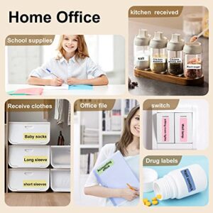 NIIMBOT D11 Label Maker Machine with Tape, Wireless Bluetooth Connection Portable Printer Mini Label Makers with Multiple Templates Easy to Use Office Home Organization USB Rechargeable (White-1)