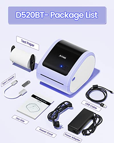 Bluetooth Shipping Label Printer 4X6 - Wireless Thermal Label Printer for Shipping Packages & Small Business - Thermal Shipping Label Printer Support with Phone, Compatible with Etsy , Shopify, UPS