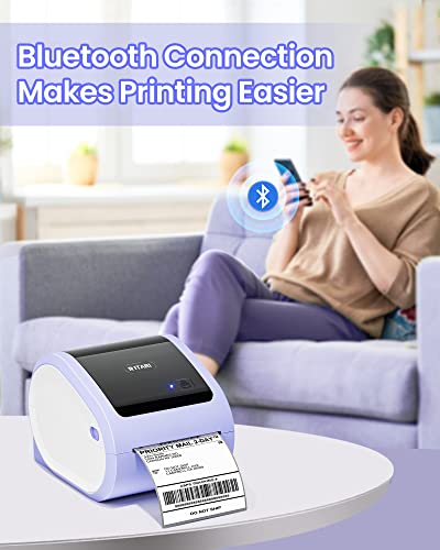 Bluetooth Shipping Label Printer 4X6 - Wireless Thermal Label Printer for Shipping Packages & Small Business - Thermal Shipping Label Printer Support with Phone, Compatible with Etsy , Shopify, UPS