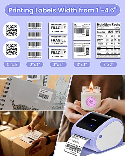 Bluetooth Shipping Label Printer 4X6 - Wireless Thermal Label Printer for Shipping Packages & Small Business - Thermal Shipping Label Printer Support with Phone, Compatible with Etsy , Shopify, UPS