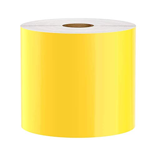 Premium Vinyl Label Tape for DuraLabel, LabelTac, VnM SignMaker, SafetyPro, Viscom and Others, Yellow, 4" x 150'