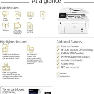 HP Laserjet Pro MFP M227fdw Wireless Monochrome All-in-One Laser Printer, Mobile Print&Copy&Scan&Fax, 1200x1200 dpi, 30ppm, Auto Duplex Print, 2.7" Color TS, Wi-Fi, Ethernet, Lanbertent Printer Cable