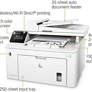 HP Laserjet Pro MFP M227fdw Wireless Monochrome All-in-One Laser Printer, Mobile Print&Copy&Scan&Fax, 1200x1200 dpi, 30ppm, Auto Duplex Print, 2.7" Color TS, Wi-Fi, Ethernet, Lanbertent Printer Cable