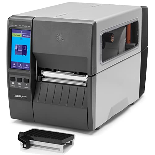 ZEBRA ZT23142-D01000FZ Direct Thermal Industrial Printer, ZT231 Upgraded Version of ZT230, 203 dpi Print Width 4 in Ethernet Bluetooth Serial USB, Includes: Touch Display, Tear Bar