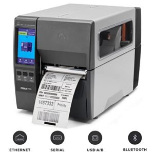 ZEBRA ZT23142-D01000FZ Direct Thermal Industrial Printer, ZT231 Upgraded Version of ZT230, 203 dpi Print Width 4 in Ethernet Bluetooth Serial USB, Includes: Touch Display, Tear Bar