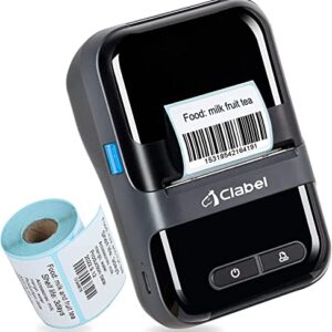 CLABEL Label Maker, 220B Portable Barcode Printer, Mini Wireless Thermal Label Maker Printer for Jewelry, Clothing, Barcode, Compatible with Android & iOS System for Retail, QR Code, Small Business