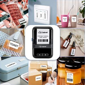 CLABEL Label Maker, 220B Portable Barcode Printer, Mini Wireless Thermal Label Maker Printer for Jewelry, Clothing, Barcode, Compatible with Android & iOS System for Retail, QR Code, Small Business