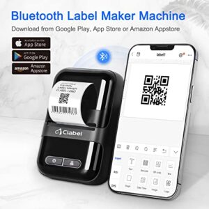 CLABEL Label Maker, 220B Portable Barcode Printer, Mini Wireless Thermal Label Maker Printer for Jewelry, Clothing, Barcode, Compatible with Android & iOS System for Retail, QR Code, Small Business