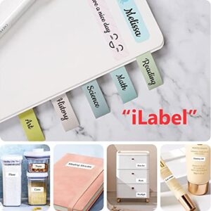 Label Maker Machine with Tape, Portable Bluetooth Label Printer with Tape Mini Model, Multiple Templates for Smartphone, Office-Home-USB Rechargeable (Product+1 roll of Stickers)