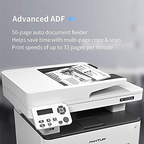 Pantum M7102DW Lasdr Printer Scanner Copier 3 in 1, Wireless and Auto Duplex Printing, with 1 Pack TL-410X 6000 Pages Yield Toner Cartridge