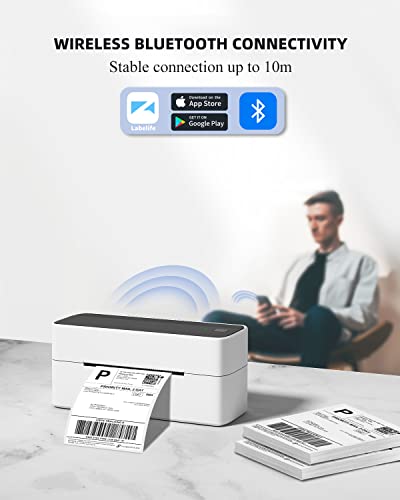 Phomemo Bluetooth Thermal Label Printer, Shipping Label - 4" x 6" Fan-Fold Labels, 500 pcs