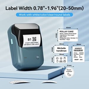 Label Makers B1 Portable Bluetooth Label Maker with Tape, New 2 Inch Thermal Label Printer for Barcode, Clothing, Address, Mailing, Compatible with Smartphone & Computer, with 1pack 50×30mm Label