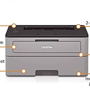 Brother L-2300D Series Compact Monochrome Laser Printer I Auto 2-Sided Printing I Up to 26 Pages/min I 250-sheet/tray I 2400 x 600 dpi I 27ppm + Printer Cable