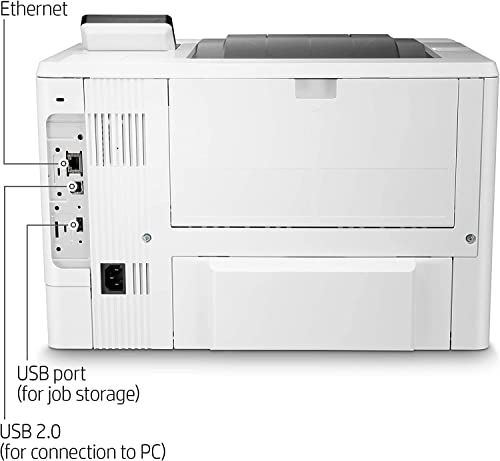 HP Laserjet Enterprise M507n Print Only Wired Monochrome Laser Printer, White - 2.7" LCD, 45 ppm, 1200 x 1200 dpi, 1.5GB Memory, 650 Sheets Input, USB 2.0 Ethernet Connectivity, Cbmou Printer Cable