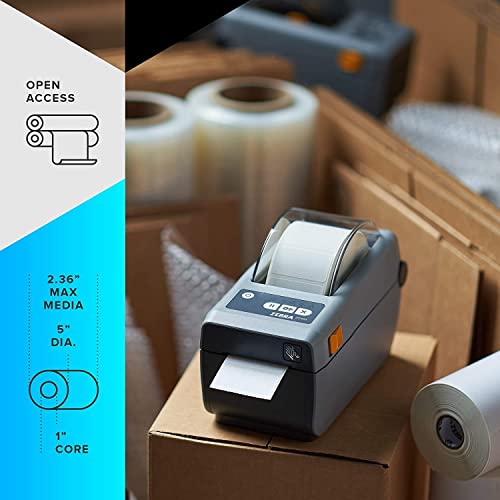 ZEBRA ZD410 Direct Thermal Only Desktop Barcode Label Printer - USB and USB Host, Modular Connectivity Slot - 203 DPI, 6 IPS, 2.2" Print Width, Monochrome - ZD41022-D01000EZ JTTANDS