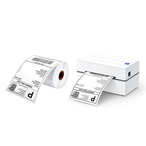 MUNBYN P130 Shipping Label Printer, 4"x6" Direct Thermal Shipping Label Compatible with DYMO LabelWriter 4XL 1744907,1755120, 220 Labels/Roll