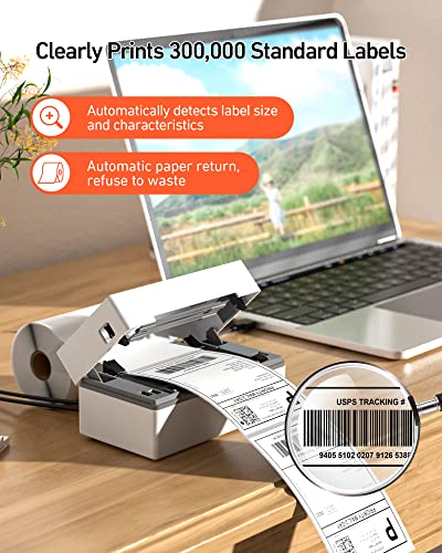 MUNBYN P130 Shipping Label Printer, 4"x6" Direct Thermal Shipping Label Compatible with DYMO LabelWriter 4XL 1744907,1755120, 220 Labels/Roll