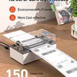 MUNBYN P130 Shipping Label Printer, 4"x6" Direct Thermal Shipping Label Compatible with DYMO LabelWriter 4XL 1744907,1755120, 220 Labels/Roll