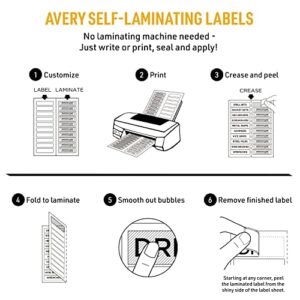 Avery Professional Grade Self-Laminating Water Resistant ID Labels, 3-1/2" x 1-1/32", 50 Pack (00753)