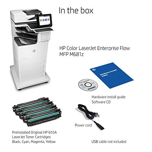 HP Color LaserJet Enterprise Flow MFP M681z | Streamline complicated workflows | Fast scan speeds | Built-in OCR software (J8A13A)