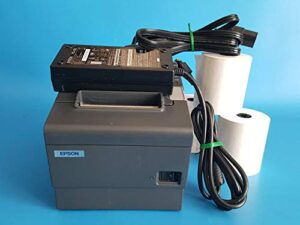 epson tm-t88iv model m129h – dark gray pos thermal receipt printer usb port with epson ps-180 power supply & 3 rolls of receipt paper – (renewed)