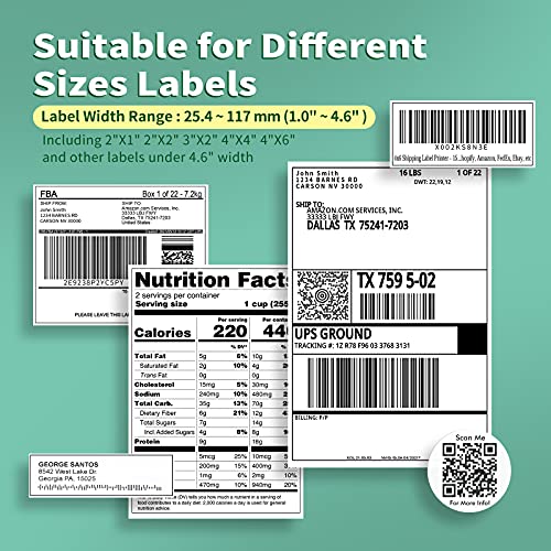 Shipping Label Printer, Thermal Printer for Shipping Labels, Label Printer for Shipping Packages - Compatible with USPS, Amazon, Shopify, Etsy, Ebay, Works with Windows & Mac, ChromeOS