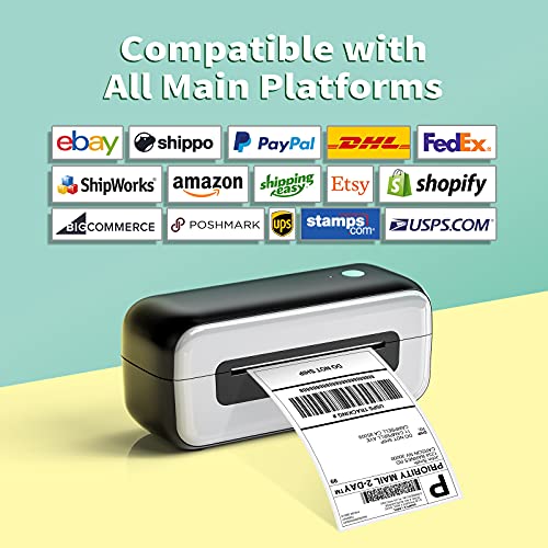 Shipping Label Printer, Thermal Printer for Shipping Labels, Label Printer for Shipping Packages - Compatible with USPS, Amazon, Shopify, Etsy, Ebay, Works with Windows & Mac, ChromeOS