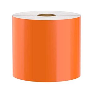 premium vinyl label tape for duralabel, labeltac, vnm signmaker, safetypro, viscom and others, orange, 4″ x 150′