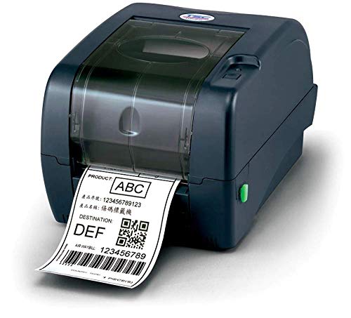 TSC 99-125A013-00LF Series TTP-247 Desktop Thermal Transfer Bar Code Printer, 203 dpi Resolution, 7 IPS, 8 MB DRAM, 4 MB Flash, USB/Serial/Parallel Port, Black