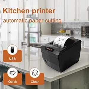 Rongta POS Printer, 80mm USB Thermal Receipt Printer, Restaurant Kitchen Printer with Auto Cutter Support Cash Drawer, USB Serial Ethernet Interface, Support Windows/Mac/Linux (RP327)