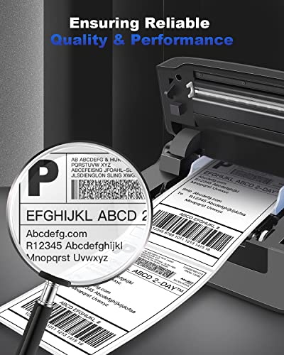 POLONO Shipping Label Printer Gray, 4x6 Thermal Label Printer for Shipping Packages, Commercial Direct Thermal Label Maker, Thermal Labels, 4" x 6" Direct Thermal Shipping Labels (Pack of 500