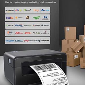 POLONO Shipping Label Printer Gray, 4x6 Thermal Label Printer for Shipping Packages, Commercial Direct Thermal Label Maker, Thermal Labels, 4" x 6" Direct Thermal Shipping Labels (Pack of 500