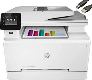 hp color laserjet pro m283fdwa wireless all-in-one laser printer, print scan copy, remote mobile print, auto 2-sided printing, 22 ppm, 250-sheet, works with alexa, bundle with jawfoal printer cable