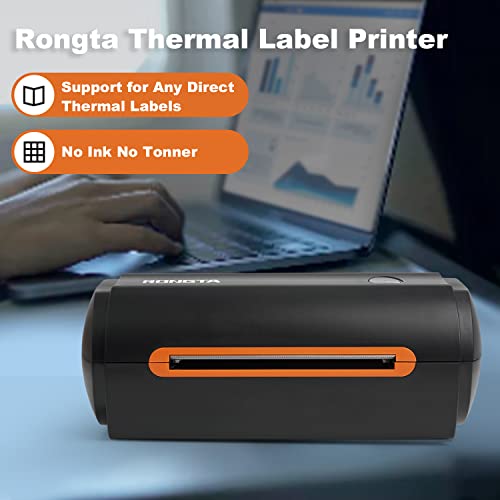 Rongta RP422 Thermal Shipping Label Printer, Desktop 4x6 Label Printer, Thermal Label Maker Compatible with Etsy, Shopify, Ebay, Amazon, FedEx, Support Multiple Systems