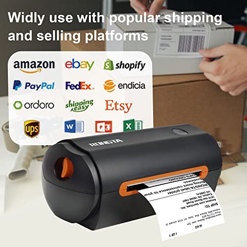 Rongta RP422 Thermal Shipping Label Printer, Desktop 4x6 Label Printer, Thermal Label Maker Compatible with Etsy, Shopify, Ebay, Amazon, FedEx, Support Multiple Systems