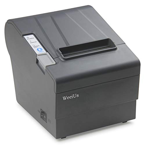 WeeiUs POS Thermal Receipt Printer, USB Ethernet LAN Serial Connection, with auto-Cutter, Restaurant Printer, 3 1/8 80mm, Support Windows ESC/POS, RJ11RJ12 Cash Drawer