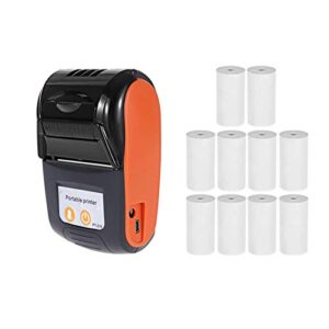 bluetooth receipt printer, 58mm portable mobile thermal printer ticket label receipt printer, 1500mah rechargeable mini usb printer set(size:with thermal paper)