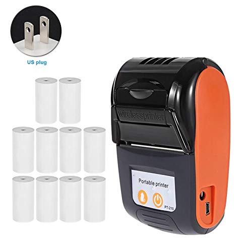 Bluetooth Receipt Printer, 58mm Portable Mobile Thermal Printer Ticket Label Receipt Printer, 1500mAh Rechargeable Mini USB Printer Set(Size:with Thermal Paper)