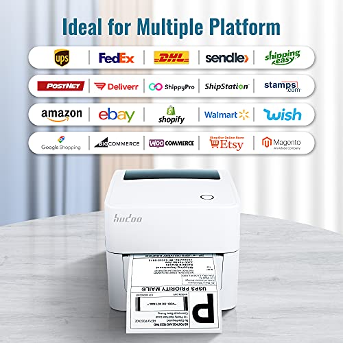 Thermal Label Printer- Hudoo High Speed 152mm/s Shipping Label Printer for Small Business Owner, Compatible with Amazon, Ebay Shopify and Worked with USPS USP FedEx 4X6 Label Printer